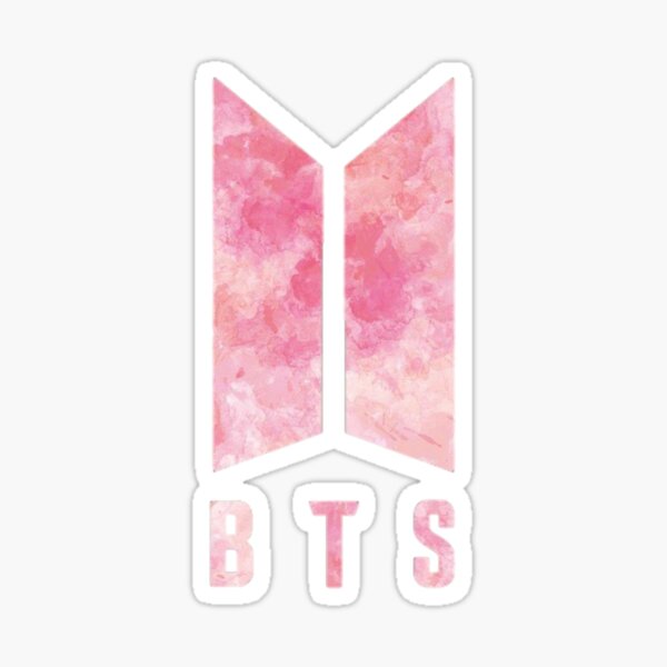 "Pink BTS Logo Sticker" Sticker for Sale by manzae | Redbubble