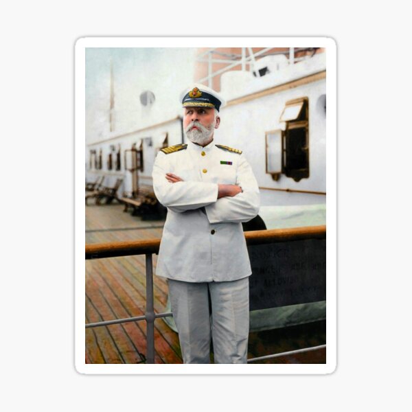 "Captain E.J. Smith. Captain of the RMS Titanic. " Sticker for Sale by ...