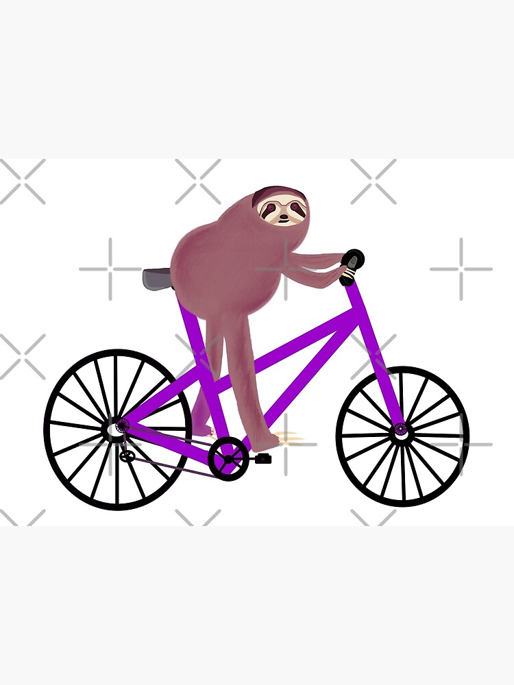 "Sloth On A Purple Bike " Poster by CatGirl101 | Redbubble