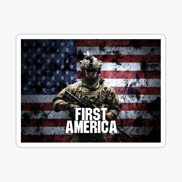 "First USA - US Ranger Soldier American Flag Poster" Sticker by ...