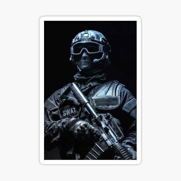 "Special Force Swat Police Soldier Poster" Sticker for Sale by ...
