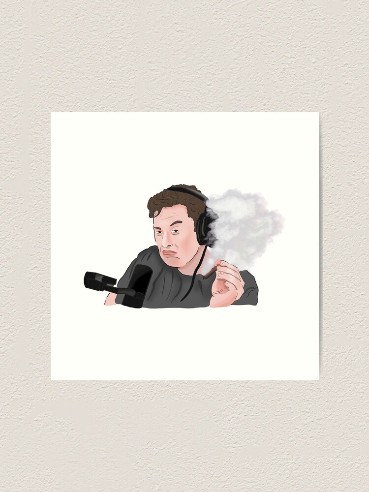"Elon Musk Smoking Weed Meme" Art Print for Sale by Barnyardy | Redbubble