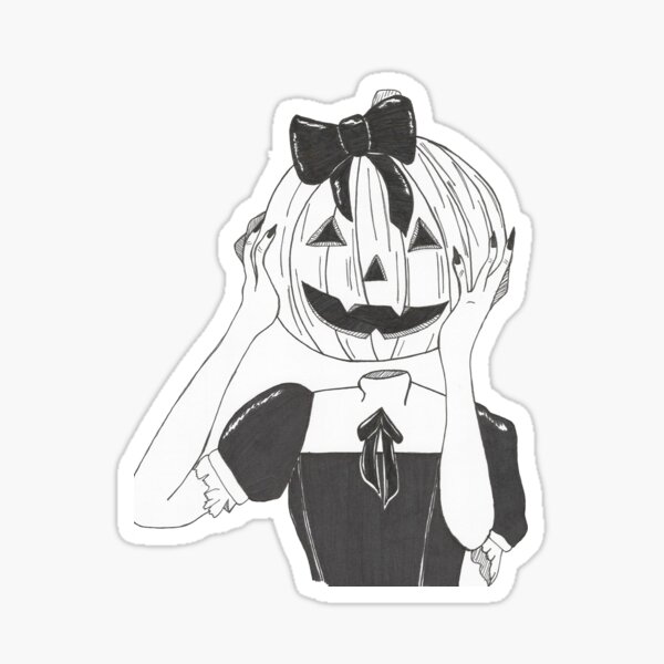 "Pumpkin Headed Girl" Sticker for Sale by AshCard | Redbubble