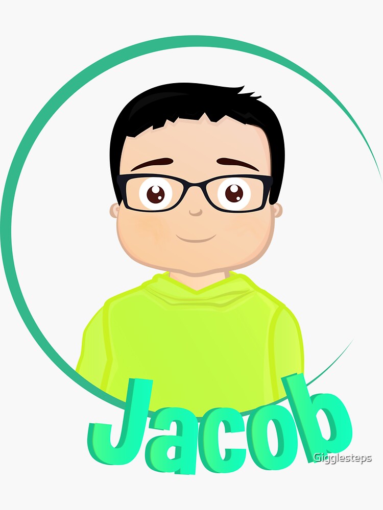 "Custom Jacob" Sticker for Sale by Gigglesteps | Redbubble