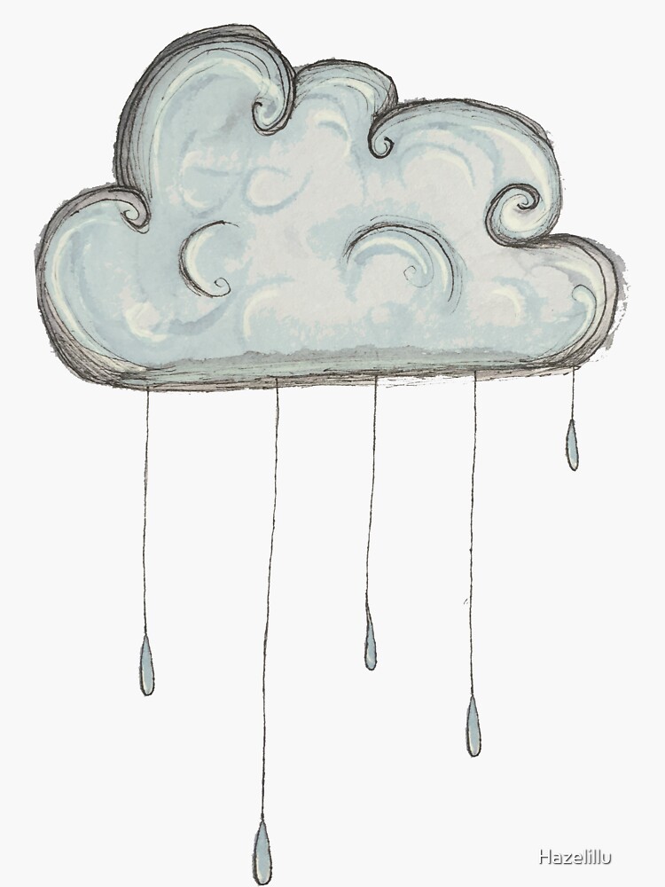 "rain cloud" Sticker for Sale by Hazelillu | Redbubble