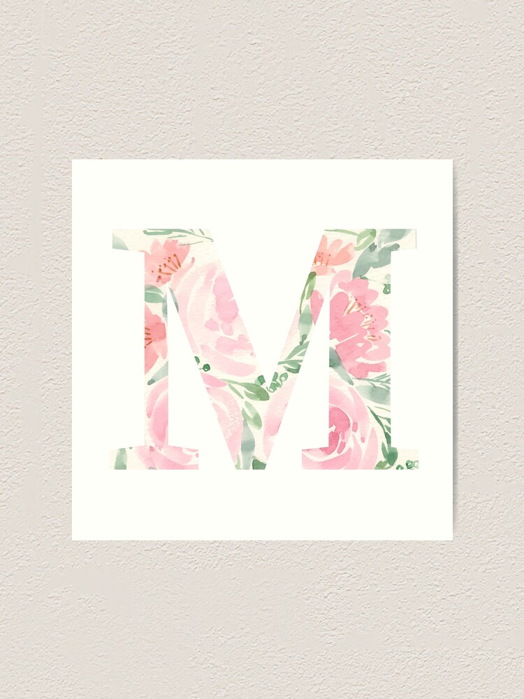 "Watercolor floral letter M" Art Print by harpleydesigns | Redbubble