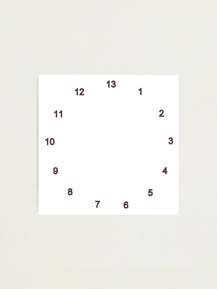 "13 hour clock face" Photographic Print by 6059 | Redbubble
