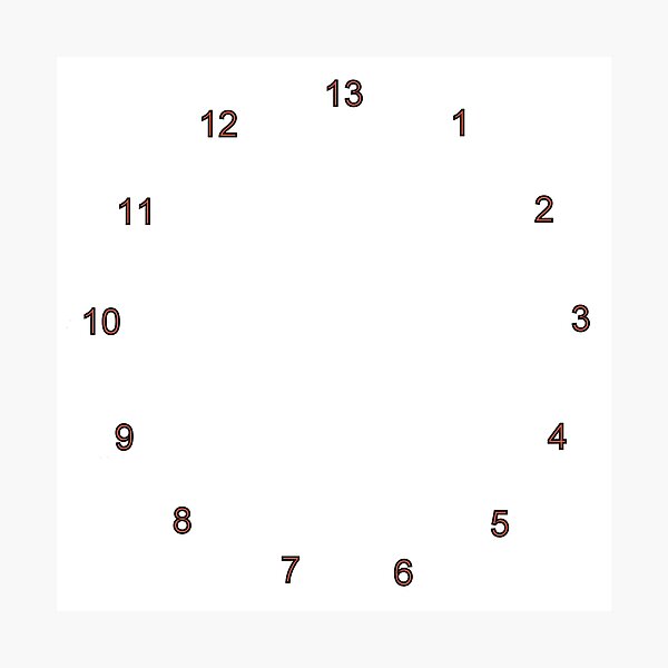 "13 hour clock face" Photographic Print by 6059 | Redbubble