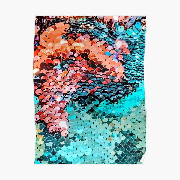 "Turquoise Blue Mermaid Sequins " Poster by newburyboutique | Redbubble