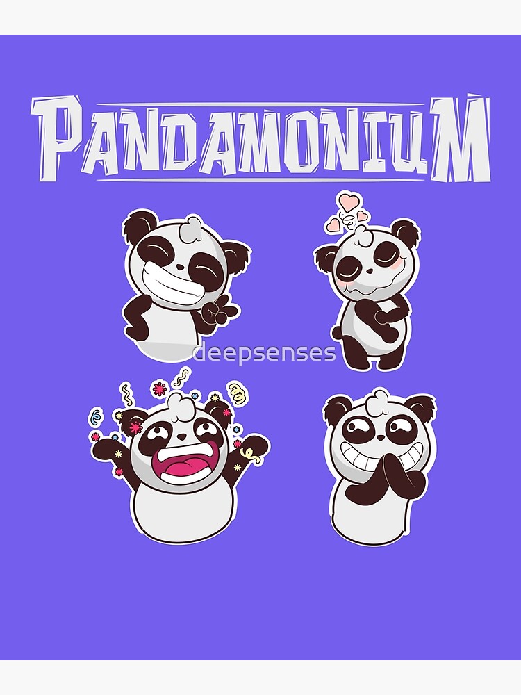 "Pandamonium - Cute Pandas Chaos" Poster for Sale by deepsenses | Redbubble