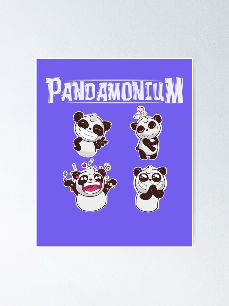 "Pandamonium - Cute Pandas Chaos" Poster for Sale by deepsenses | Redbubble