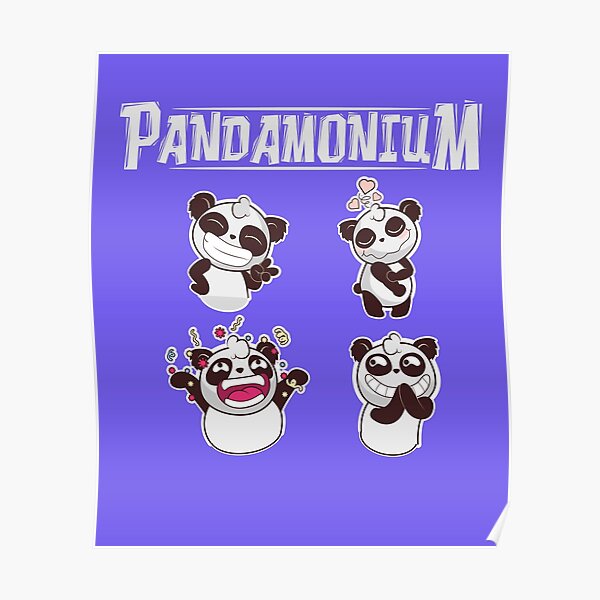 "Pandamonium - Cute Pandas Chaos" Poster for Sale by deepsenses | Redbubble