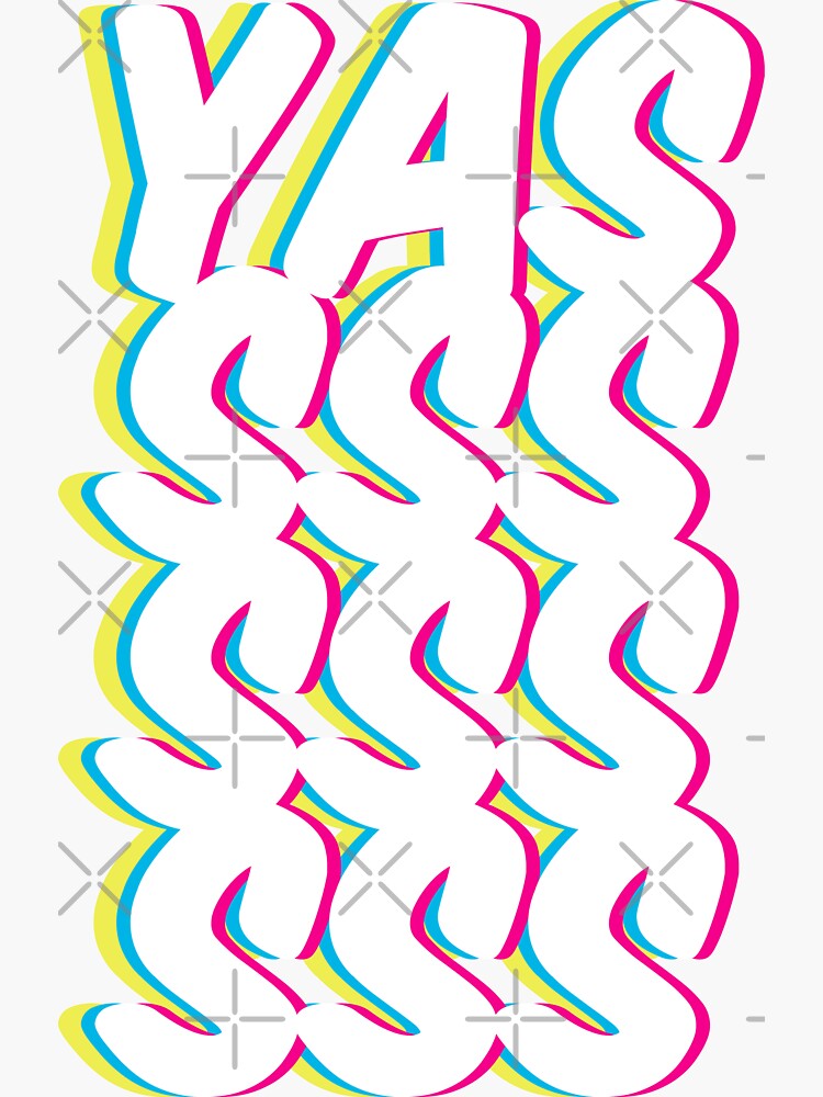"YASSS!" Sticker for Sale by niemozliwe | Redbubble