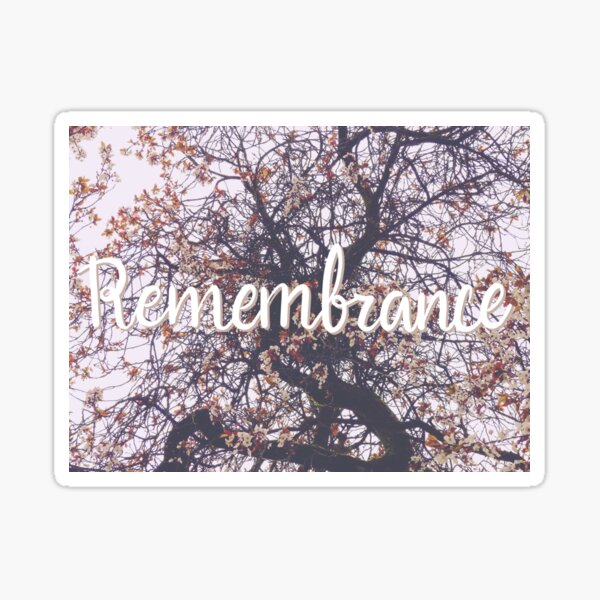 "Remembrance" Sticker for Sale by Amelyne | Redbubble