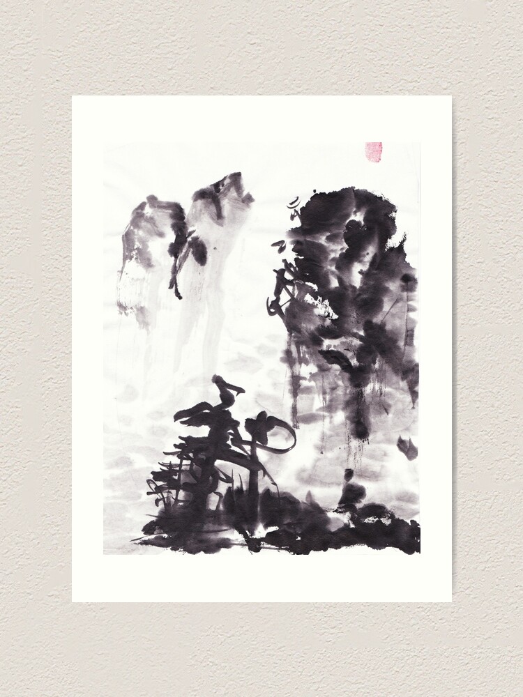 "Shan-Shui Chinese, Japanese Ink Painting " Art Print by japaneseart ...
