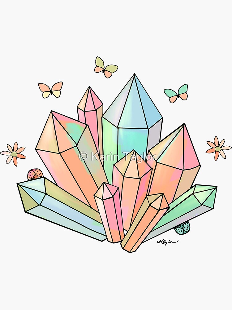 "Rainbow Crystals" Sticker for Sale by karin | Redbubble