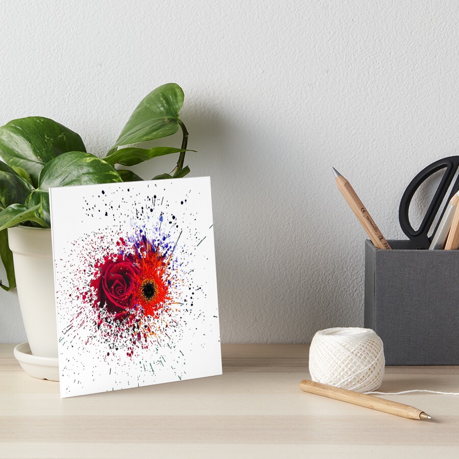 "flower splatter" Art Board Print by Mr-Moustachio | Redbubble