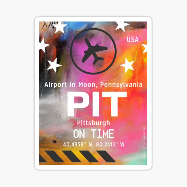 "PIT Pittsburgh airport" Sticker for Sale by Aviators | Redbubble