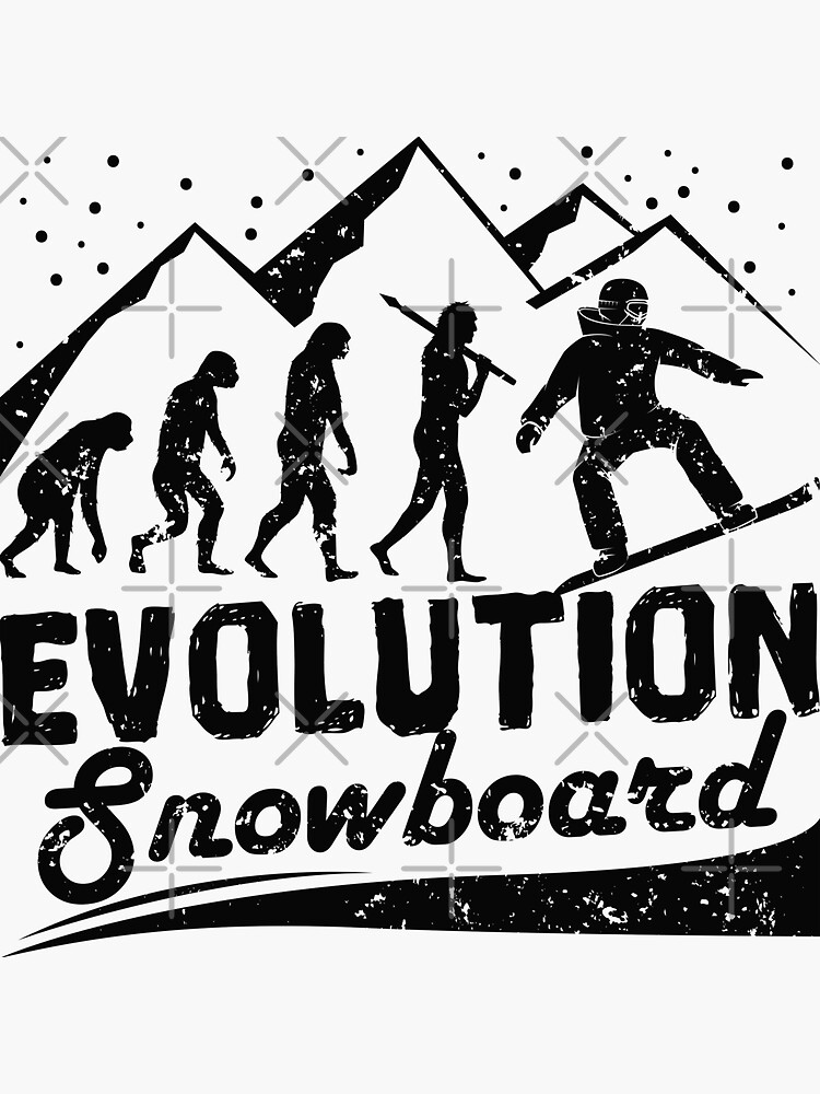 "Evolution snowboard" Sticker by anziehend | Redbubble