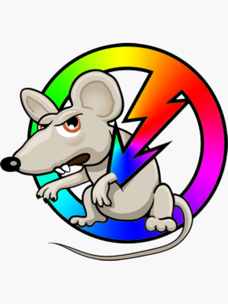 "Rainbow Rat" Sticker by ratkill3r86 | Redbubble