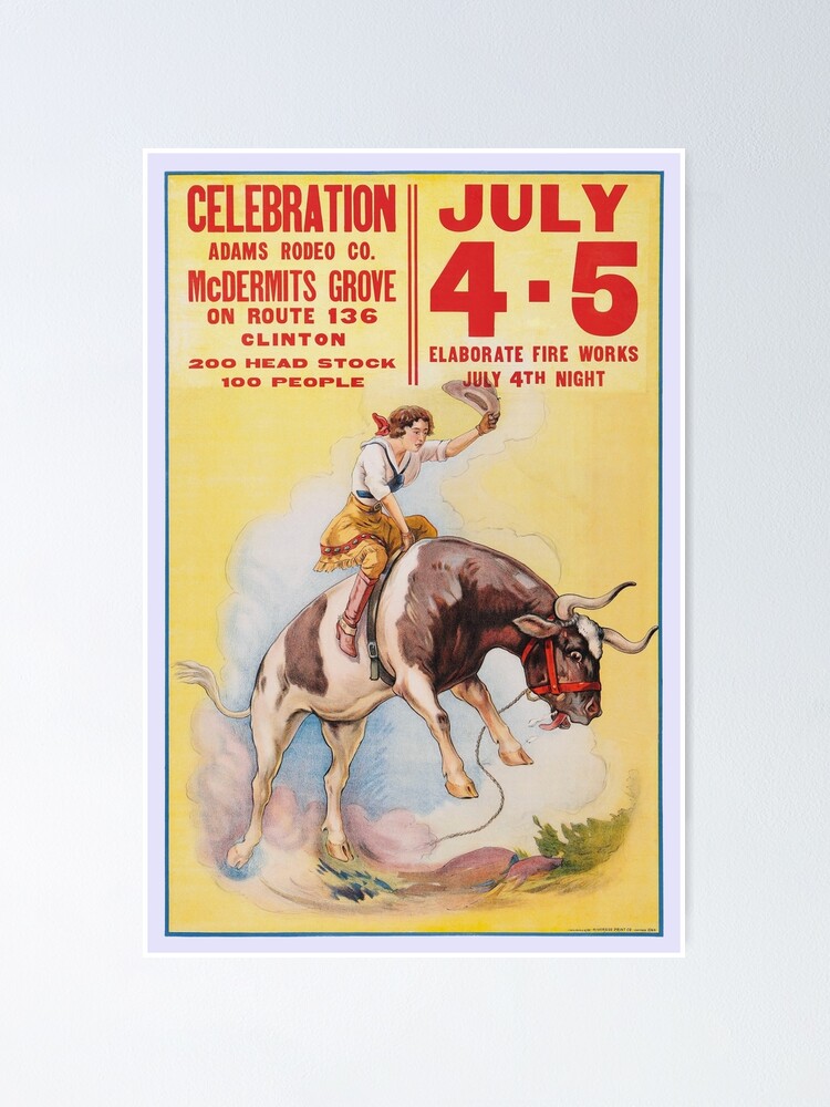 "July 4th Rodeo, 1930. Vintage Poster" Poster for Sale by historyphoto ...