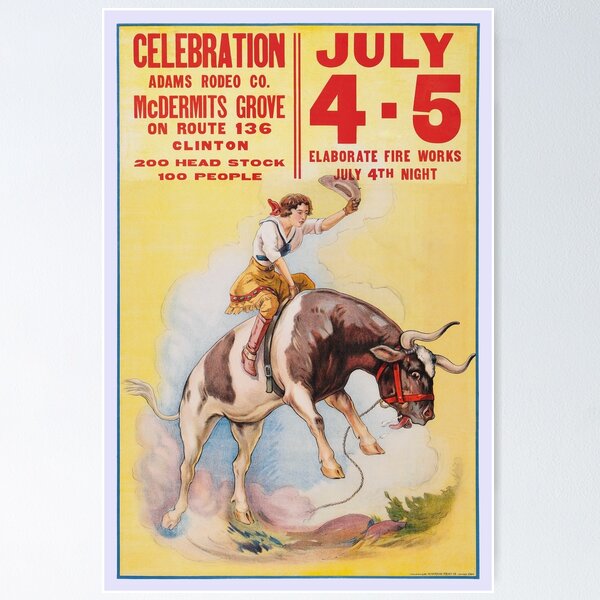 "July 4th Rodeo, 1930. Vintage Poster" Poster for Sale by historyphoto ...