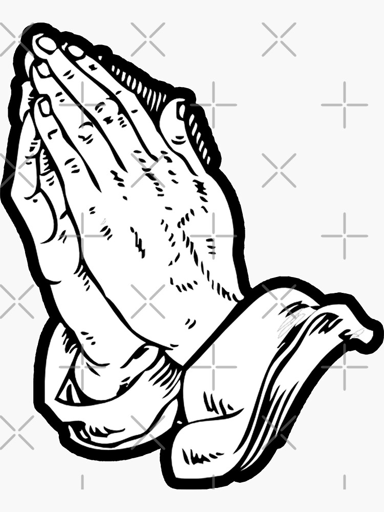 "Praying Hands" Sticker for Sale by EddieBalevo | Redbubble