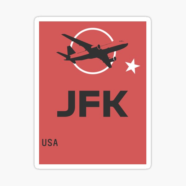 "JFK ON RED" Sticker by Aviators | Redbubble