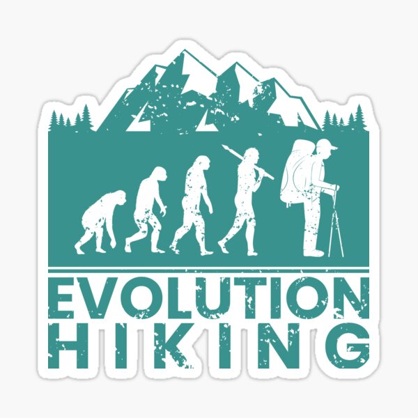 "Hiking evolution" Sticker by anziehend | Redbubble