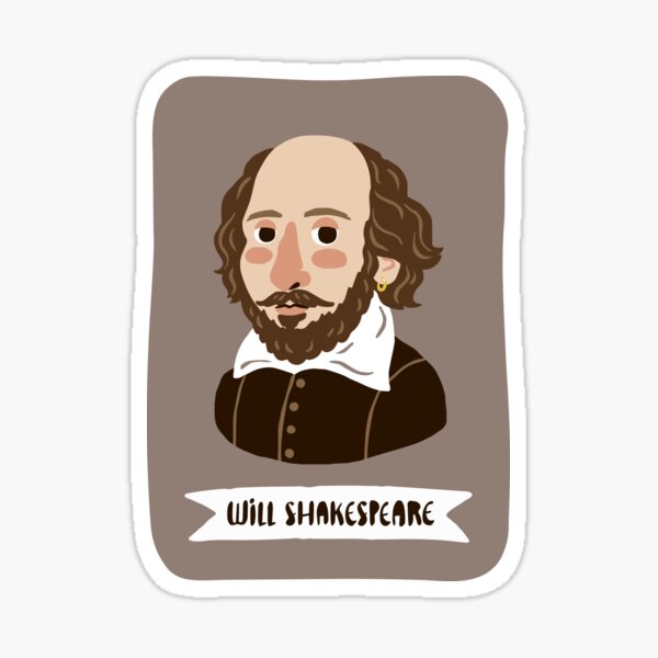 "William Shakespeare " Sticker by victoriabarron | Redbubble
