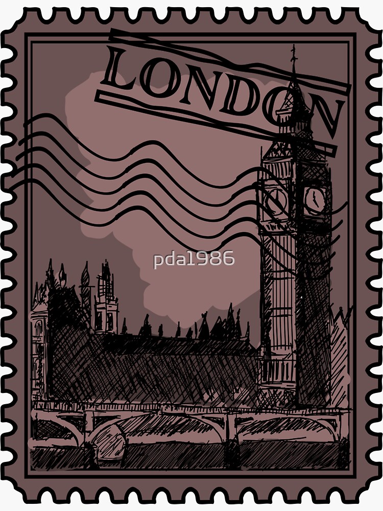 "London Stamp" Sticker by pda1986 | Redbubble