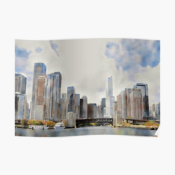 "DuSable Bridge in Chicago" Poster by philosophizer | Redbubble