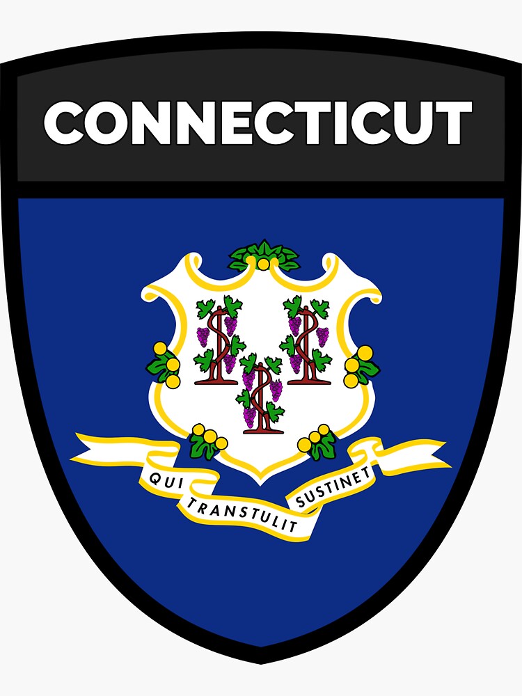 "CONNECTICUT BADGE III" Sticker for Sale by dreamyguy | Redbubble