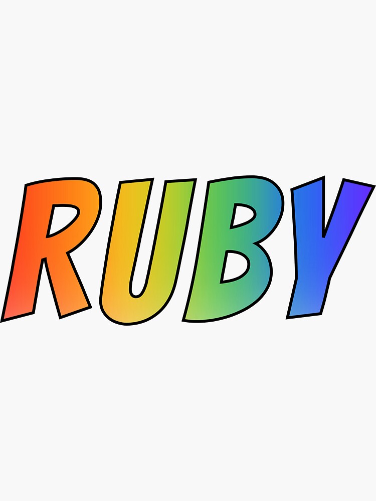 ""RUBY" First Name Rainbow Gradient Pattern" Sticker for Sale by aponx ...