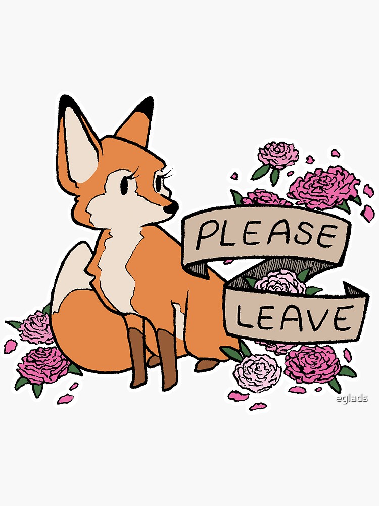 "please leave" Sticker for Sale by eglads | Redbubble