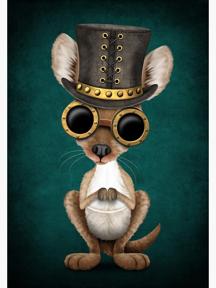 "Steampunk Baby Kangaroo Blue" Art Print for Sale by JeffBartels ...