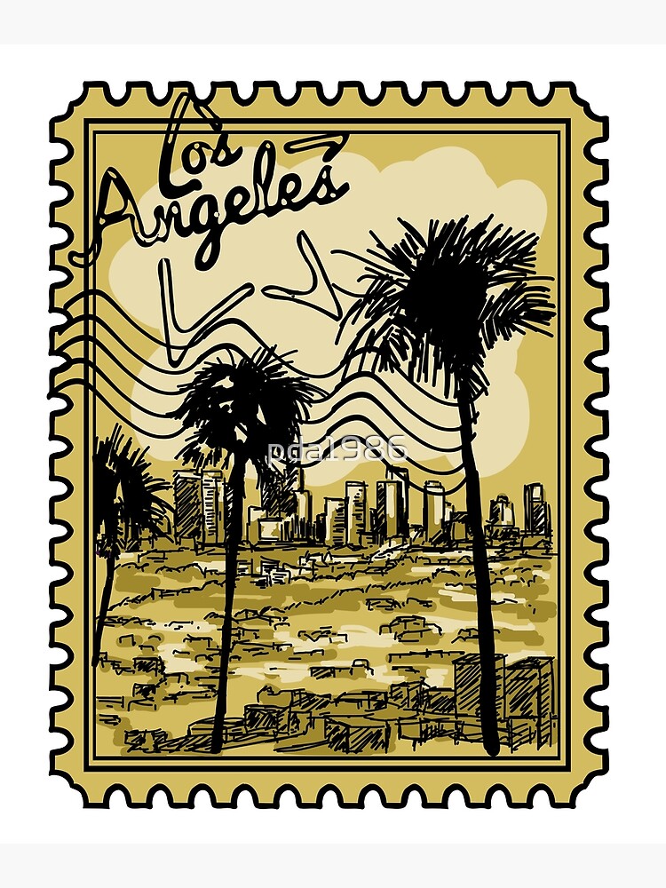 "Los Angeles Stamp" Poster for Sale by pda1986 | Redbubble