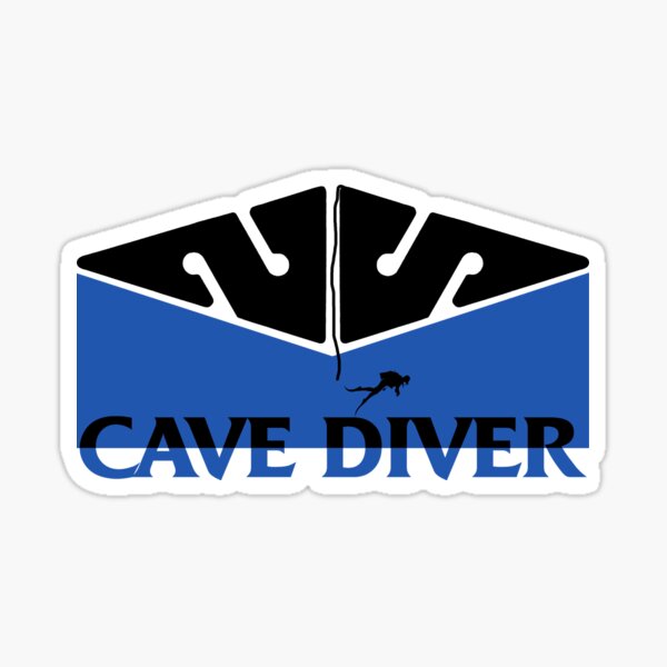 "Cave Diver with Line Markers for SCUBA Cavers" Sticker for Sale by ...