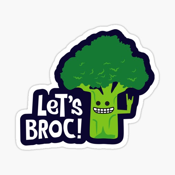 "Funny Broccoli - Let's Broc!" Sticker by propellerhead | Redbubble