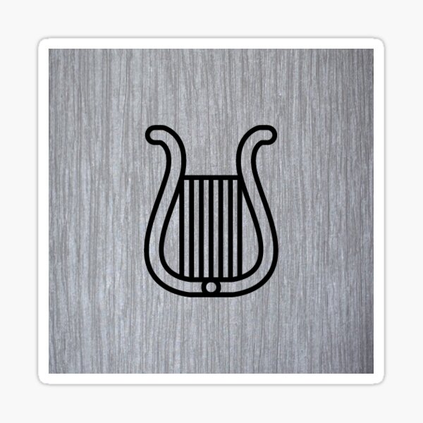 "Black Lyre Harp Music Symbol Stickers" Sticker by Frachar48 | Redbubble