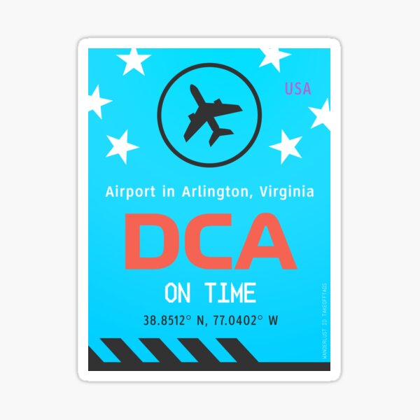 "DCA airport stars" Sticker for Sale by Aviators | Redbubble