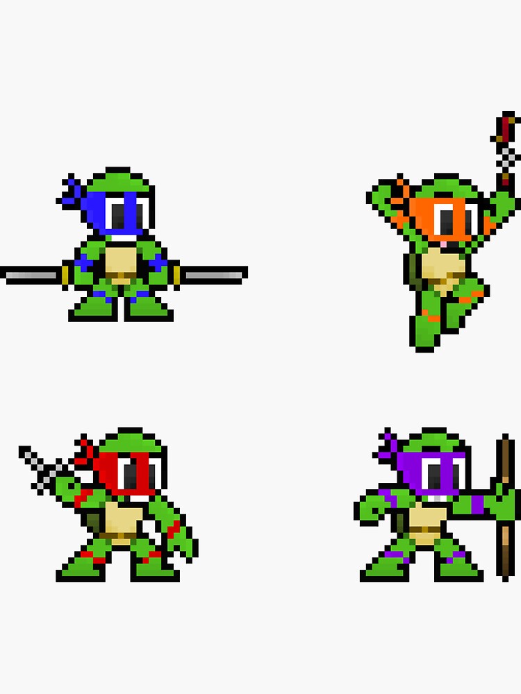 "8-Bit TMNT" Sticker by UniverseET | Redbubble