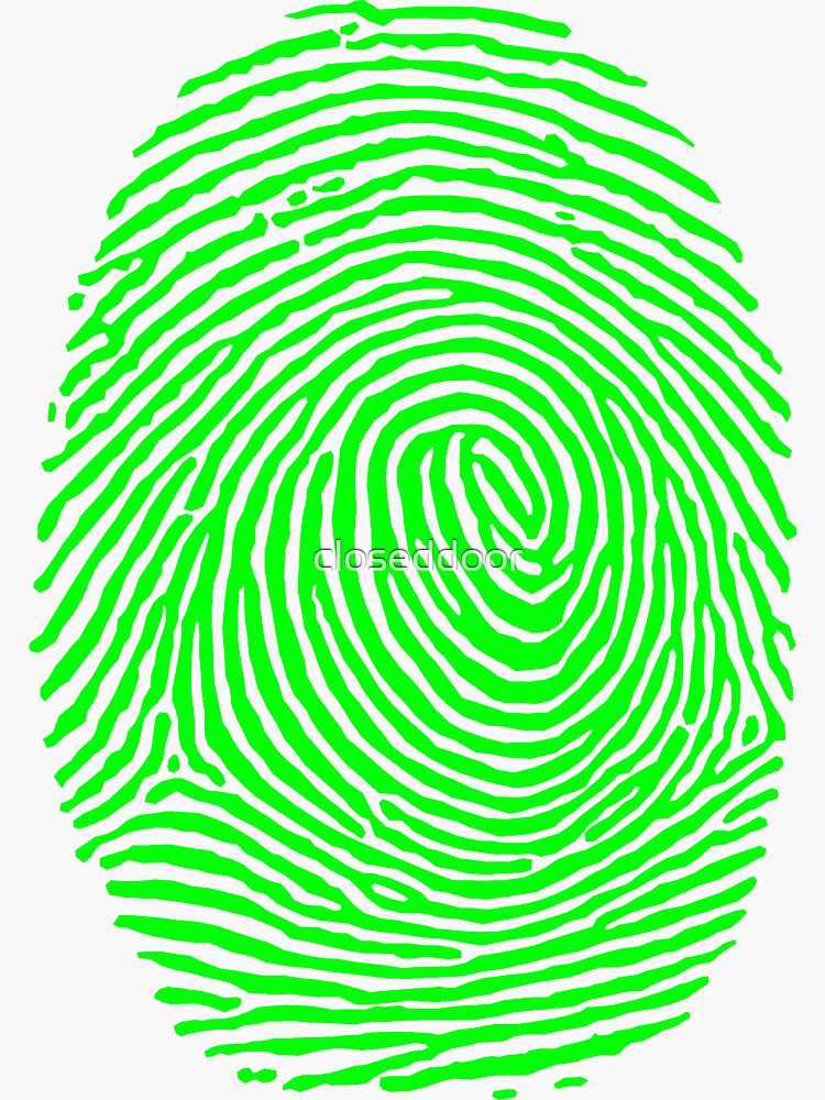 "glowing fingerprint CSI Crime Scene" Sticker for Sale by closeddoor ...