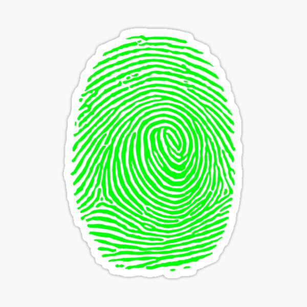 "glowing fingerprint CSI Crime Scene" Sticker for Sale by closeddoor ...