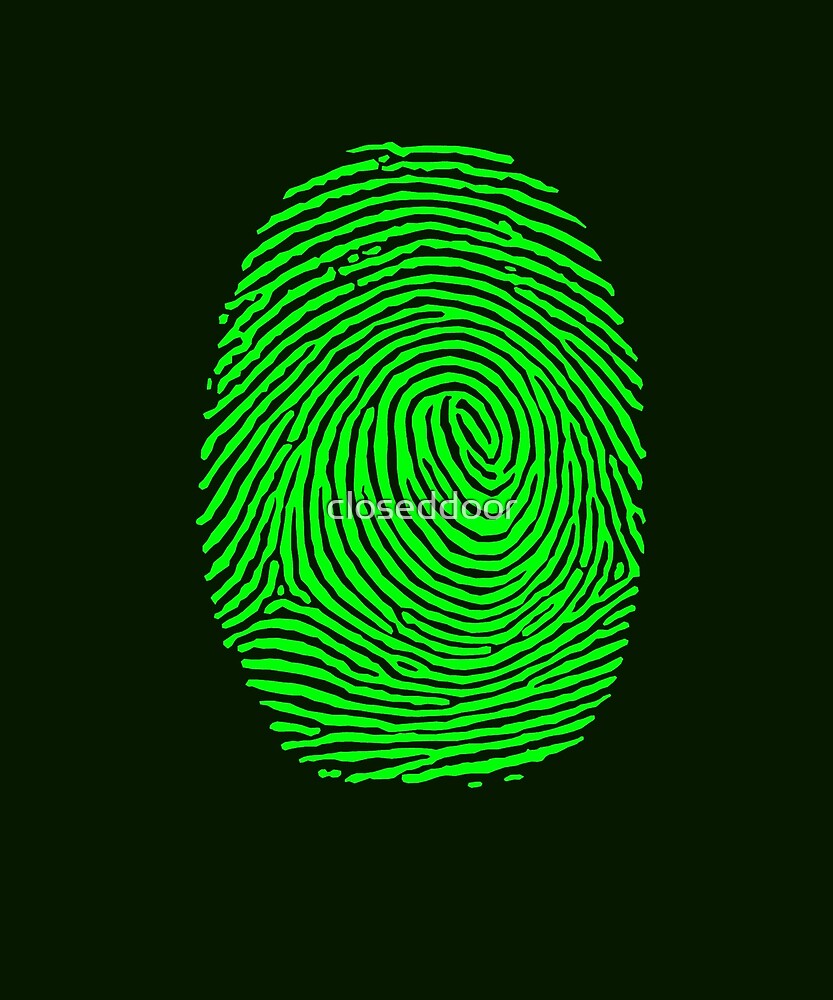 "glowing fingerprint CSI Crime Scene" by closeddoor | Redbubble