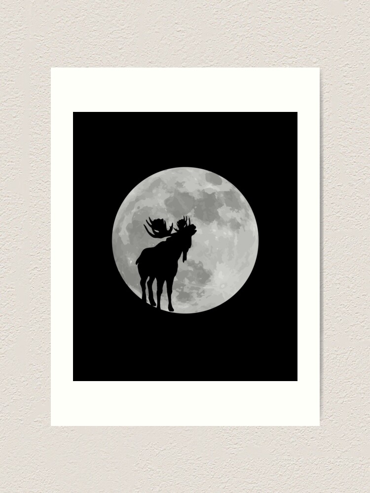 "Funny Moose Full Moon Shirt. Halloween Howling Moose T-Shirt Moose ...