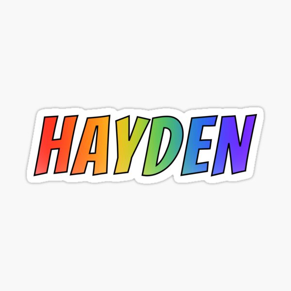 ""HAYDEN" First Name Rainbow Gradient Pattern" Sticker for Sale by ...