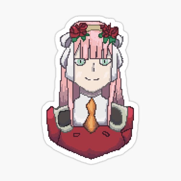 "Pixel Darling - Zero Two" Sticker for Sale by Demonaru | Redbubble