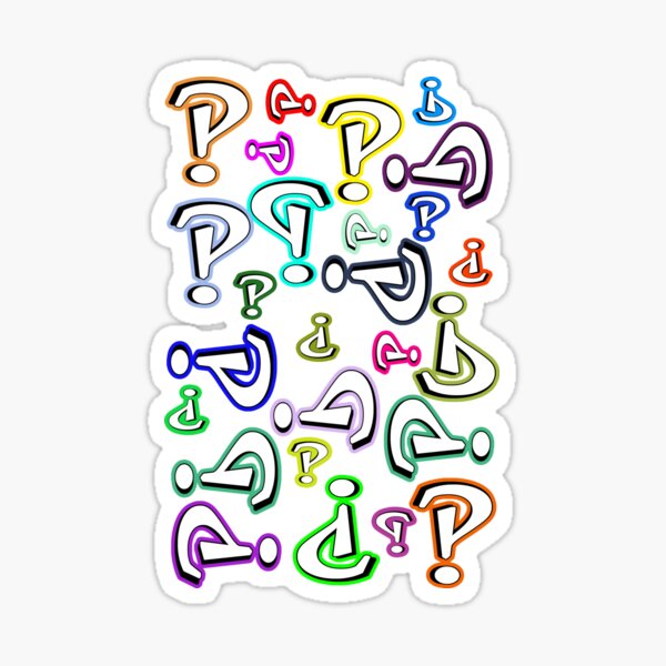 "INTERROBANG COLOURFUL RAINBOW SCATTER PATTERN THE QUESTION PLUS ...
