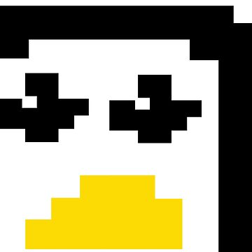 "LINUX TUX PENGUIN PIXEL FACE " Sticker for Sale by SofiaYoushi | Redbubble